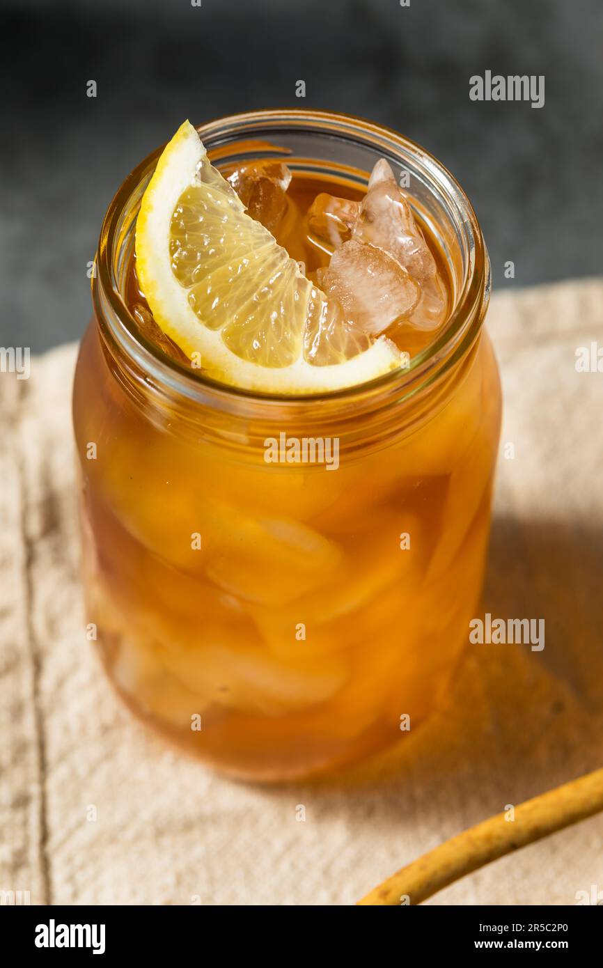 Cold Refreshing Southern Sweet Iced Tea with a Lemon Stock Photo - Alamy