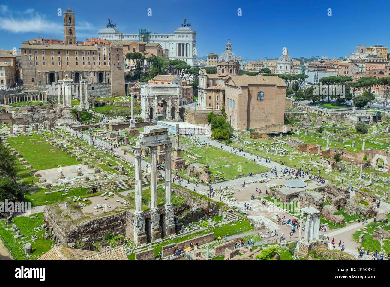 Aerial panoramic view of the ruins of the Roman Forum Stock Photo - Alamy