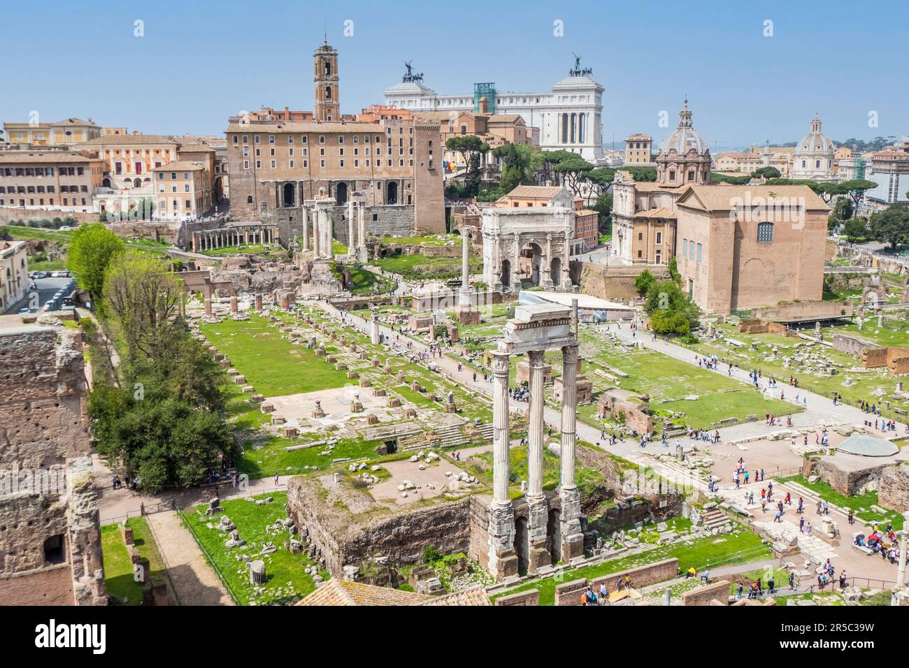 Aerial panoramic view of the ruins of the Roman Forum Stock Photo - Alamy