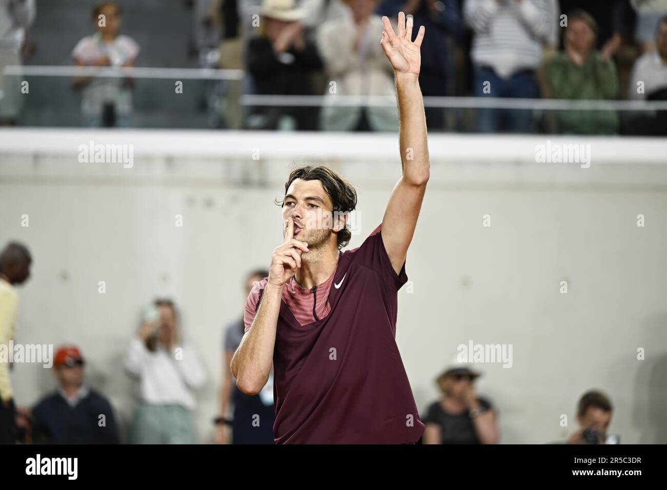 Taylor Fritz of USA during the French Open, Grand Slam tennis ...