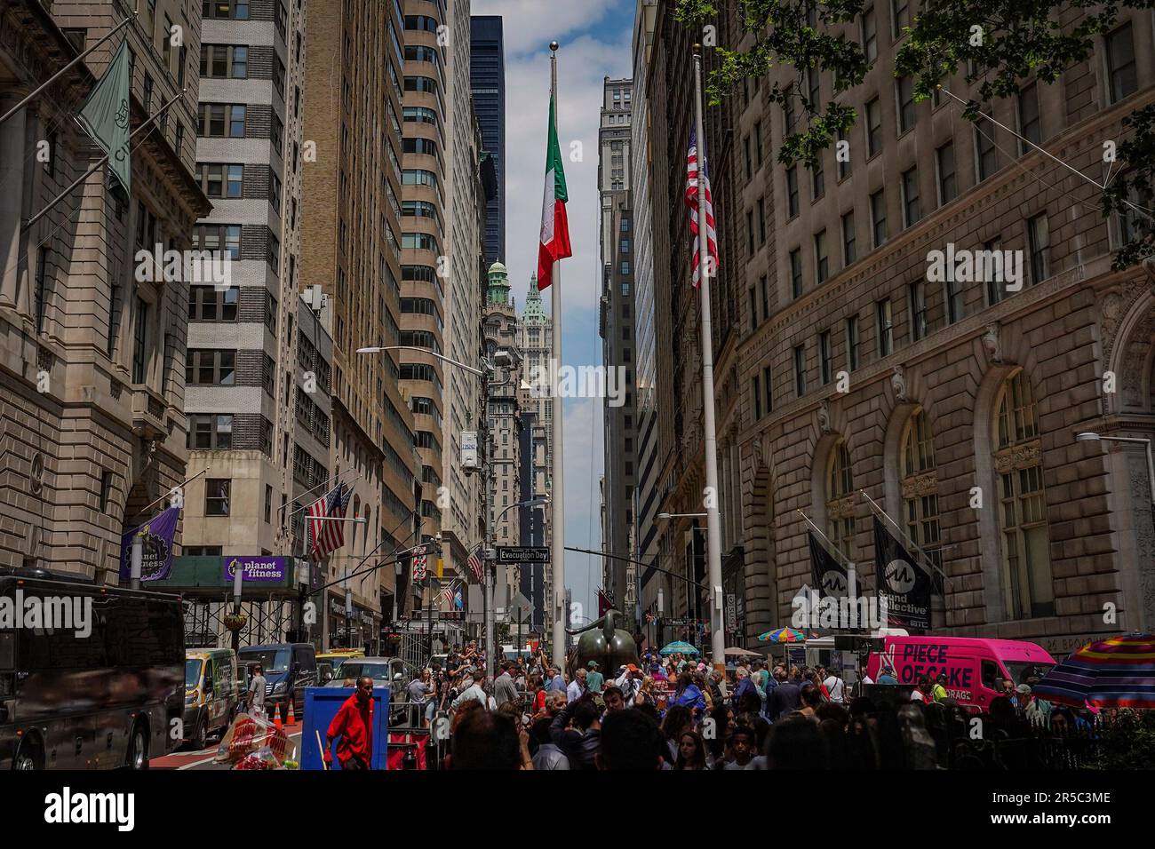 The Italian flag is shown hoisted during a ceremony celebrating Italy's ...