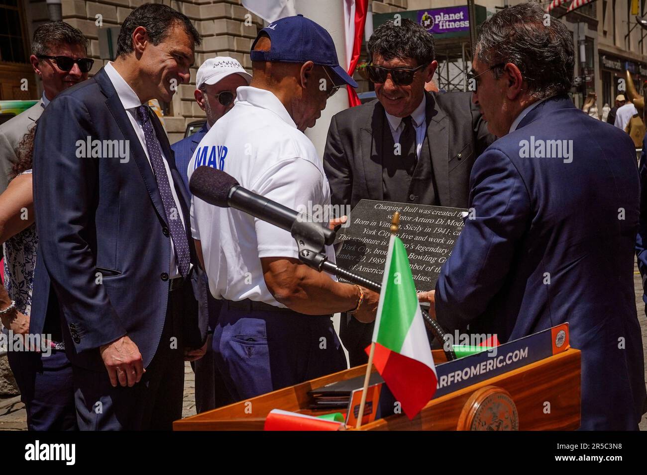 Consul General of Italy in New York Fabrizio Di Michele, left, joins ...