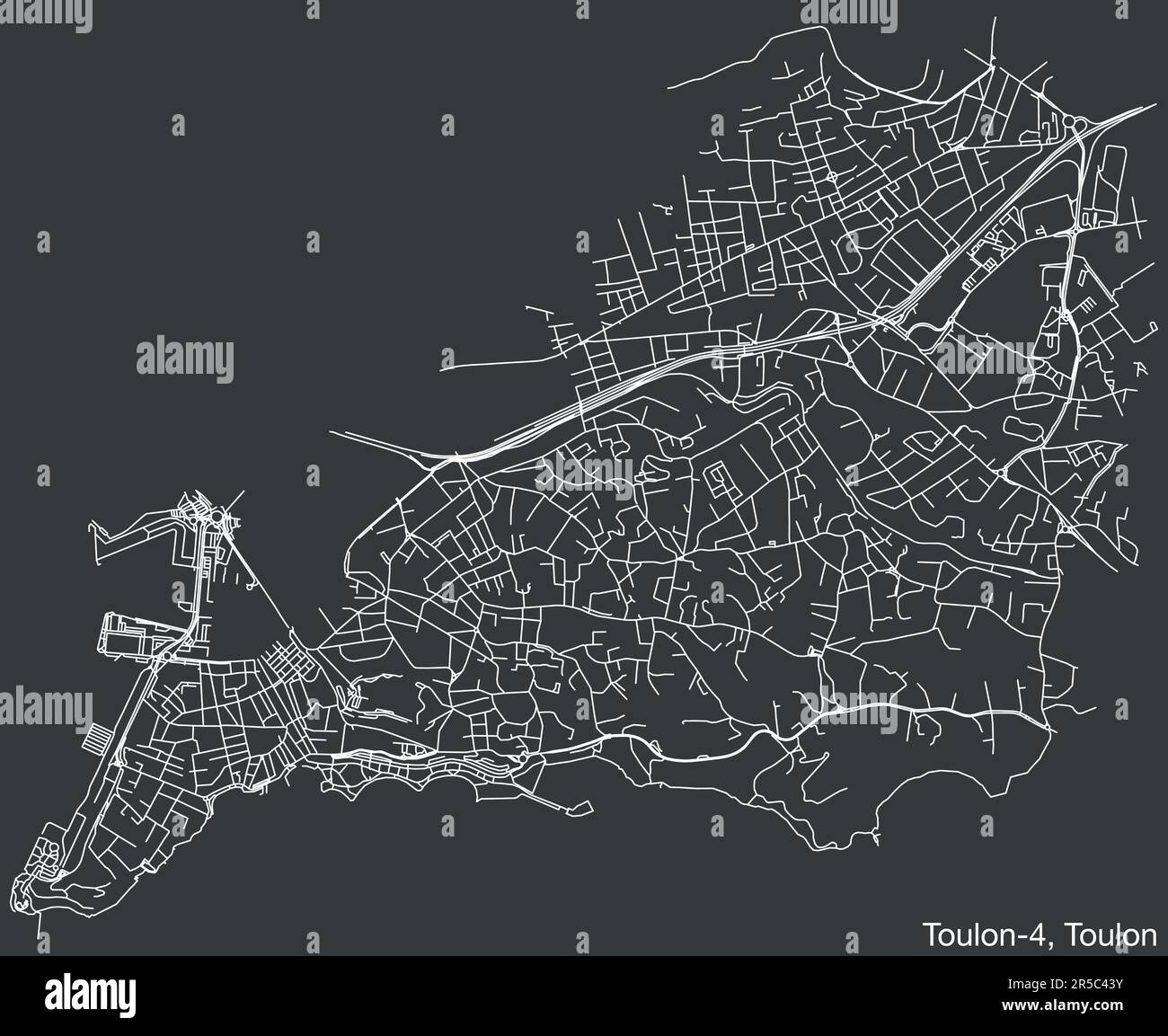 Toulon vector outline map hi-res stock photography and images - Alamy
