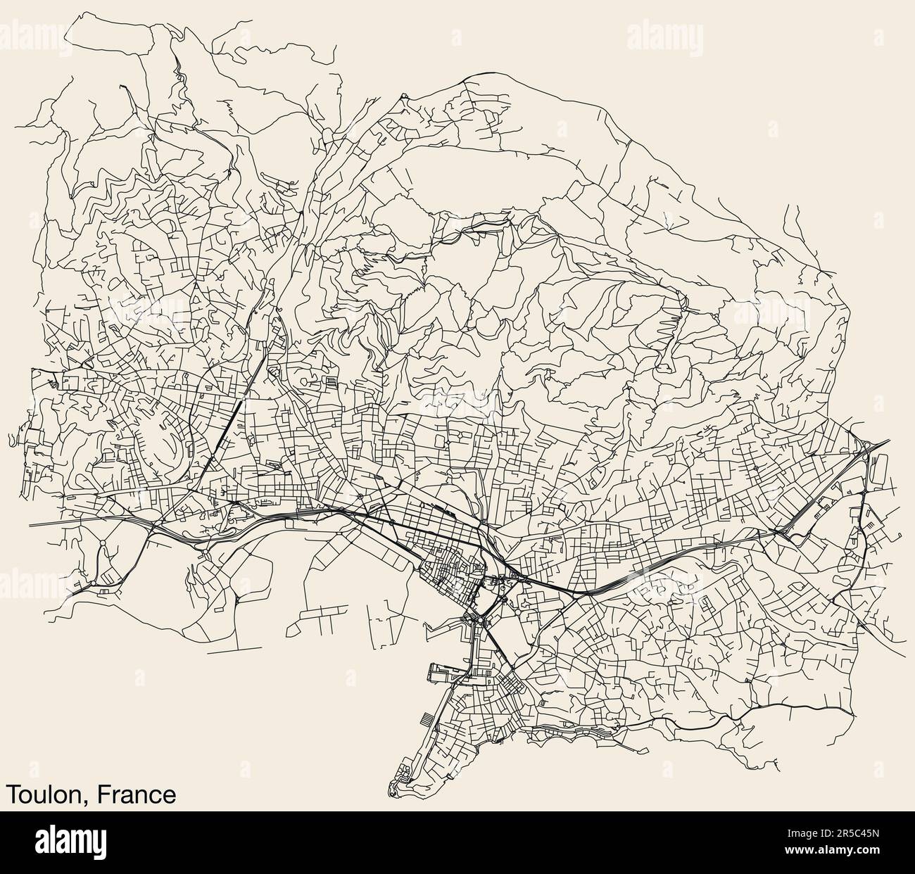 Street roads map of TOULON, FRANCE Stock Vector Image & Art - Alamy