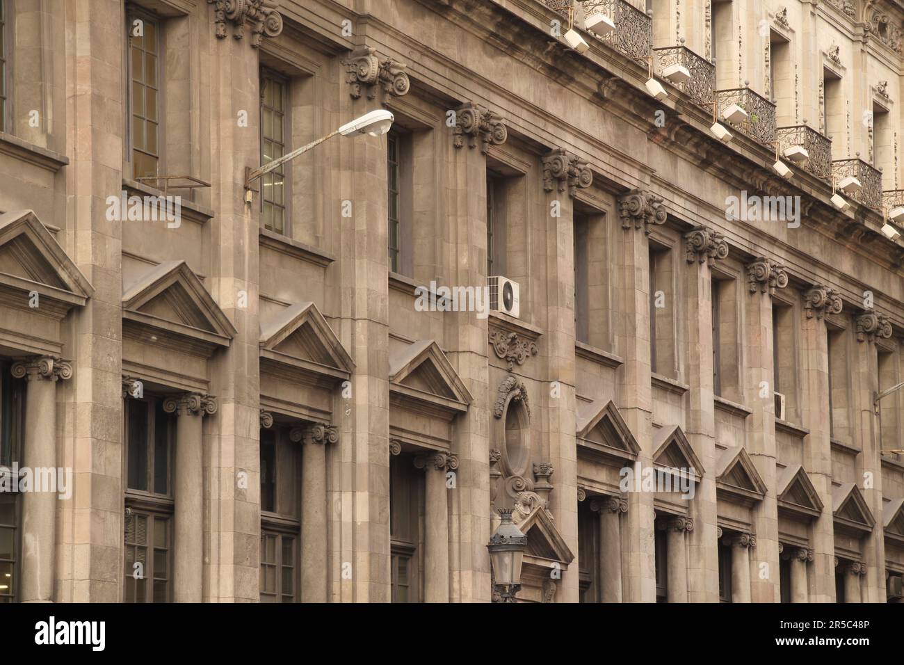 Facade of a historic building in Barcelona with intricate architectural ...