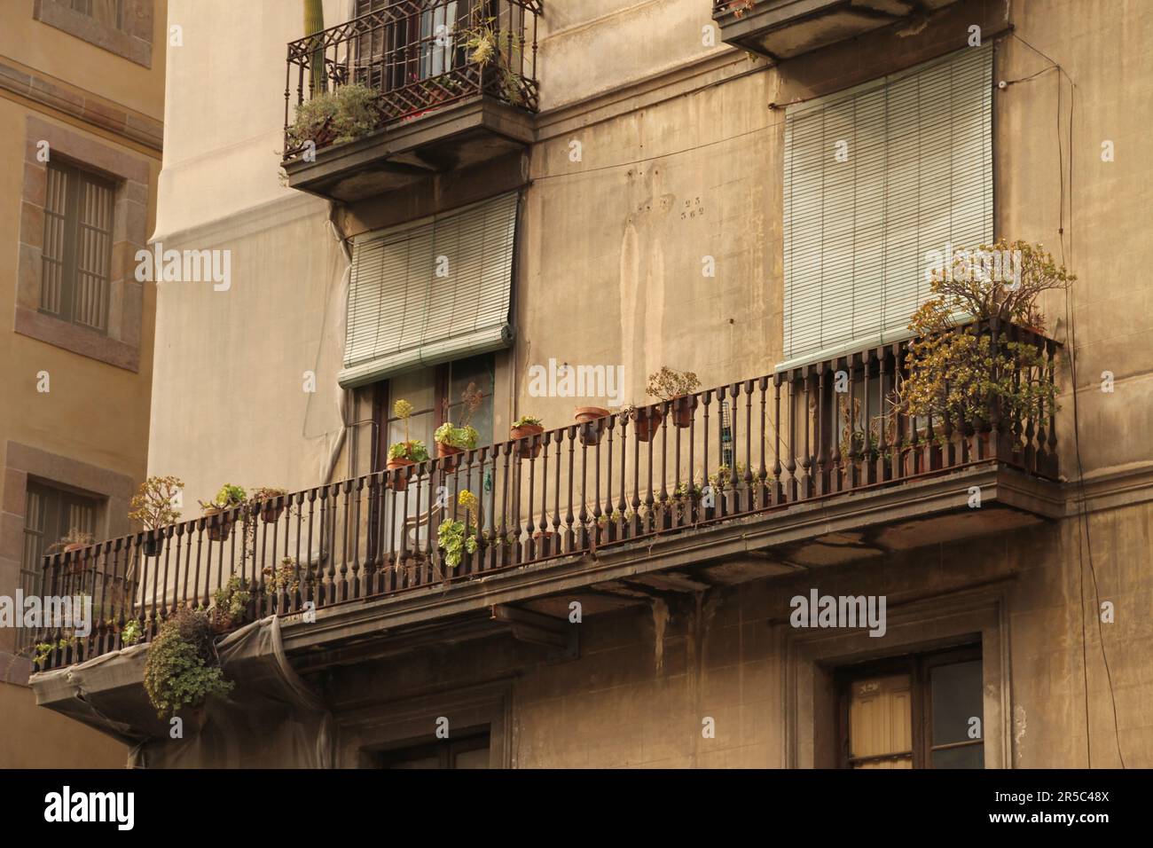 Facade of a historic building in Barcelona with intricate architectural ...