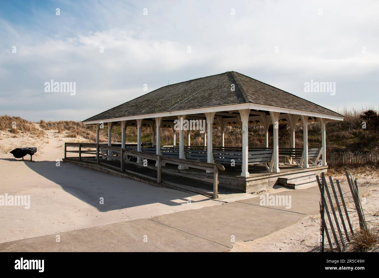 Picnic pavilion at Robert Moses field three beach on Fire Island New ...