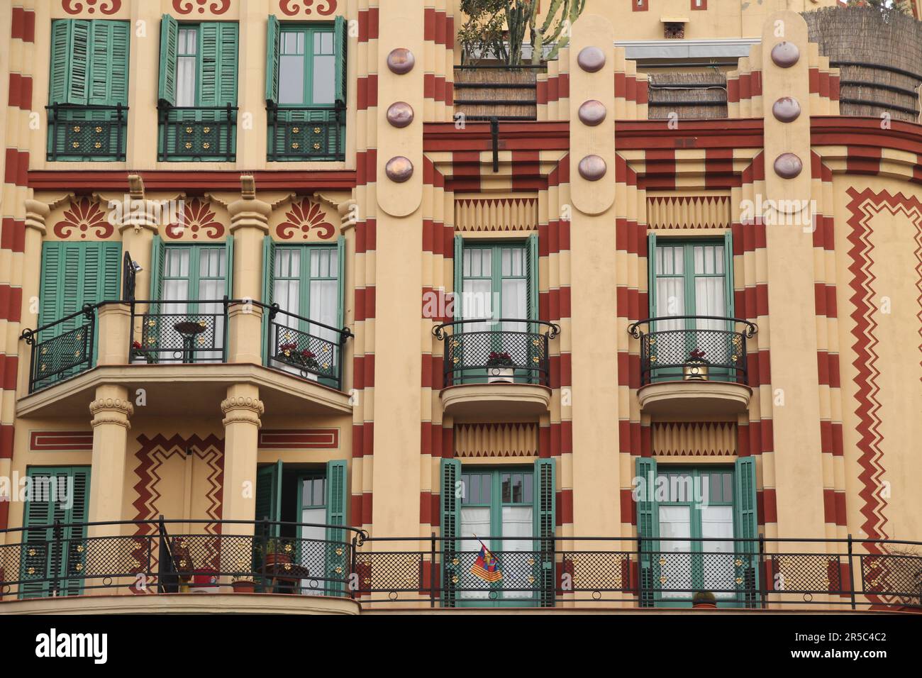 Facade of a historic building in Barcelona with intricate architectural ...