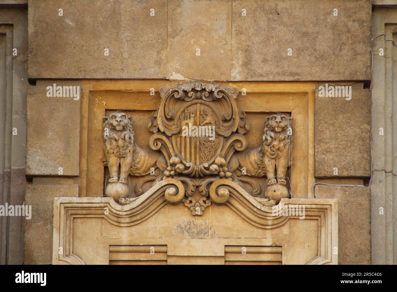 Facade of a historic building in Barcelona with intricate architectural ...