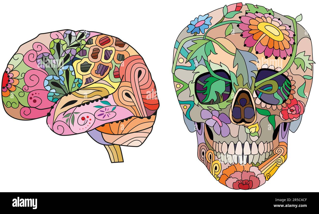 Floral brain Stock Vector Images - Alamy