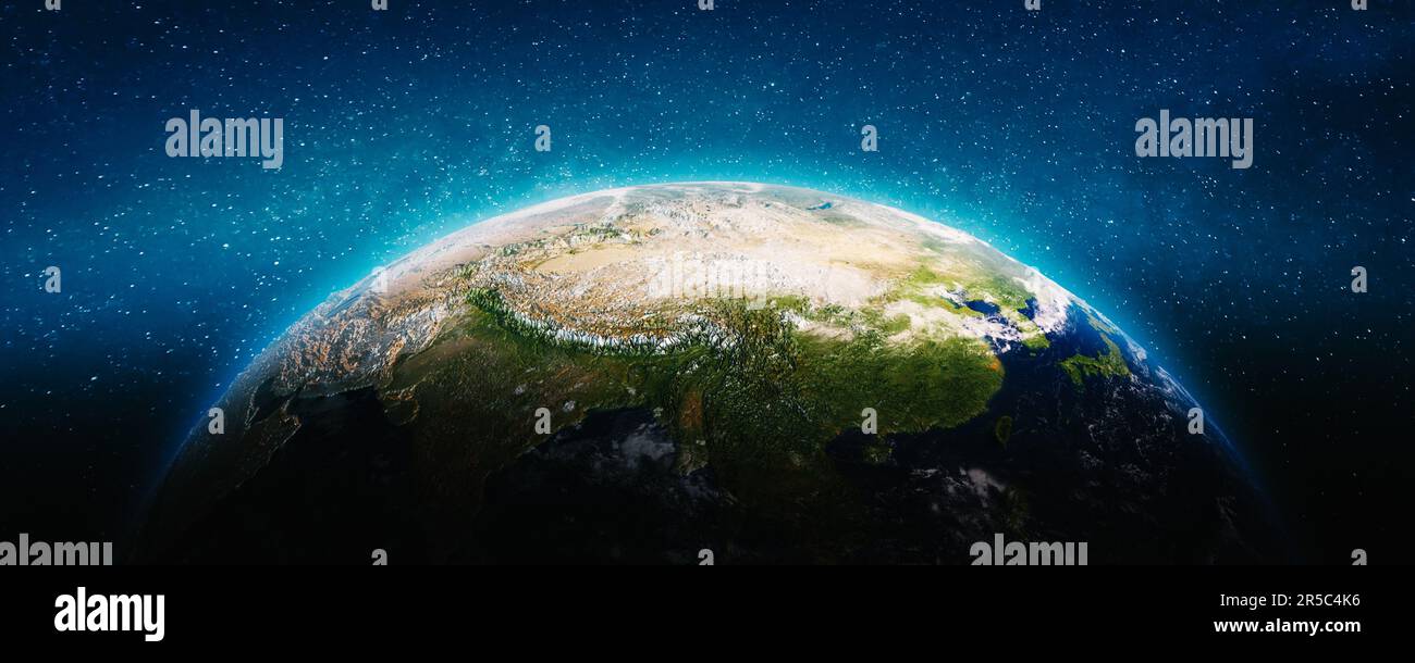 Planet Earth Asia from space. Elements of this image furnished by NASA ...