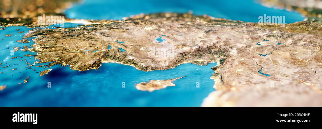 Turkey and Cyprus map. Elements of this image furnished by NASA. 3d ...