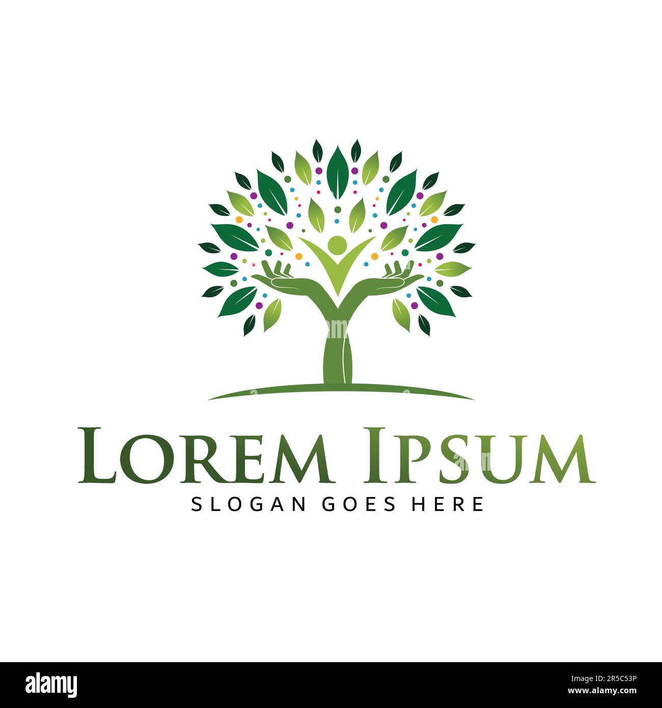 Playful and vibrant family tree logo design, human tree concept, vector ...