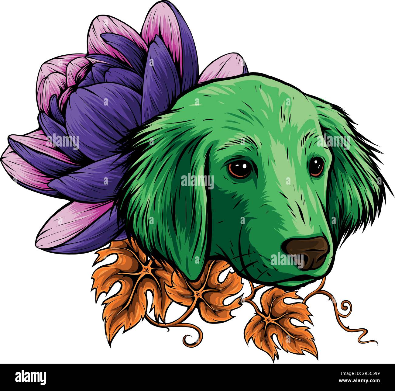 Floral girl sketch Cut Out Stock Images & Pictures - Alamy