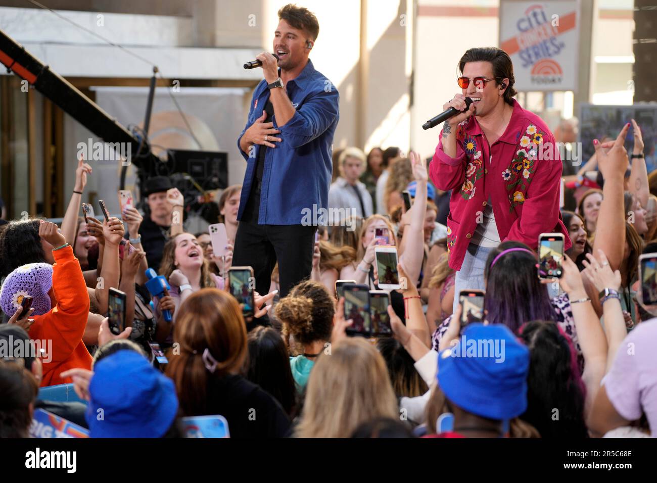 Big Time Rush members, from left, James Maslow and Logan Henderson ...