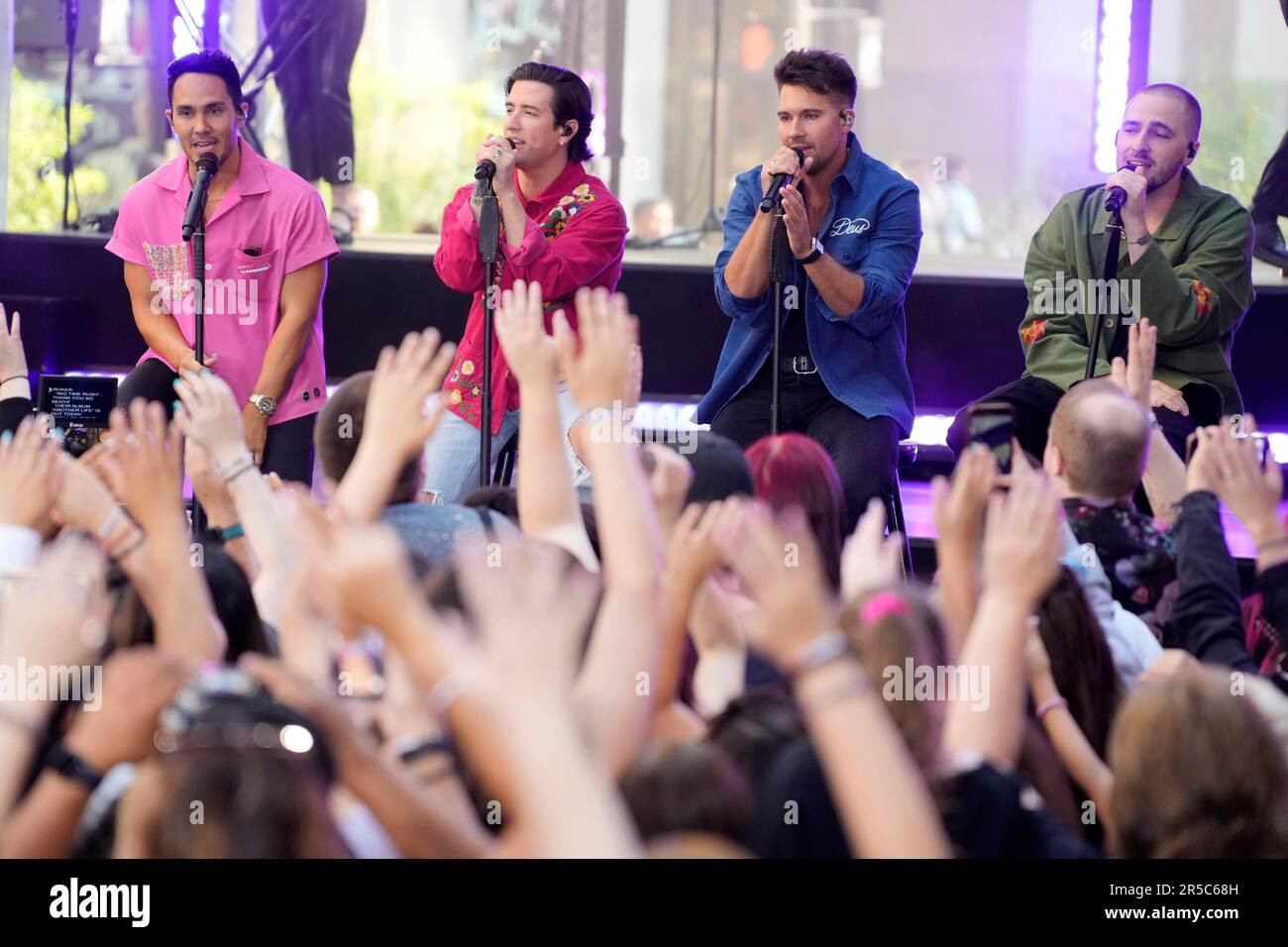 Big Time Rush members, from left, Carlos PenaVega, Logan Henderson ...