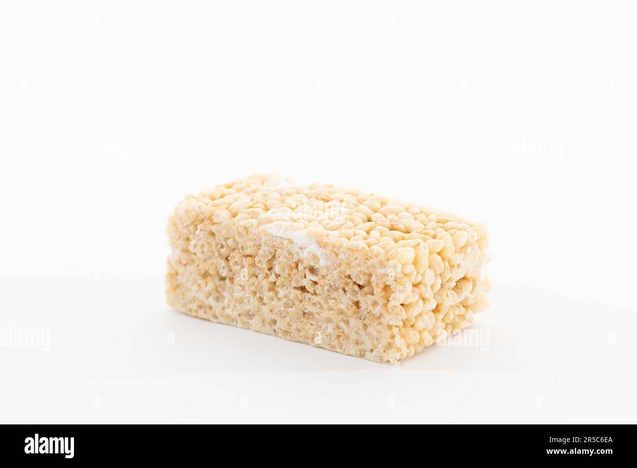 An isolated image of a square-shaped Rice Krispie treat sitting atop a ...