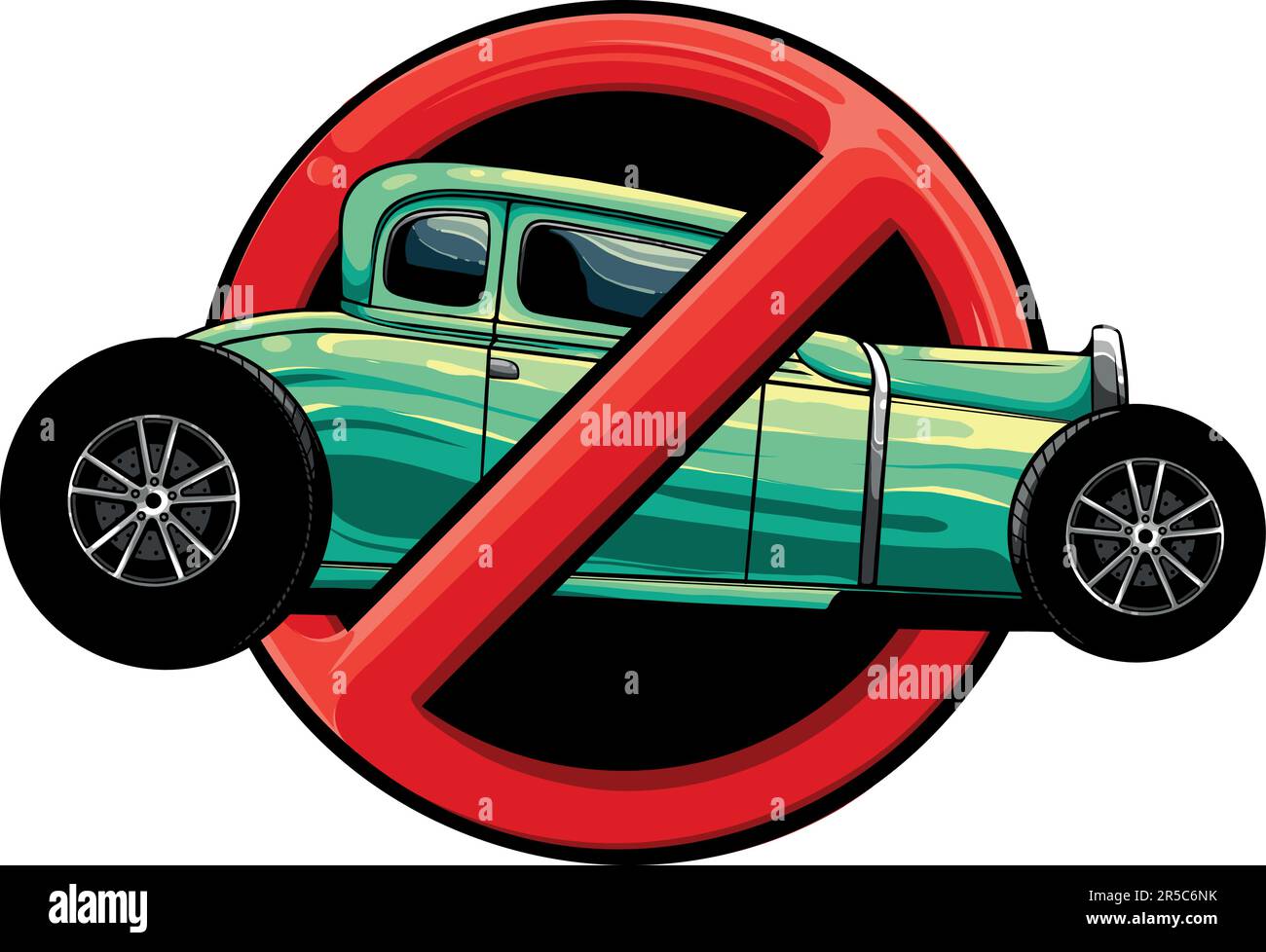 vector illustration of hot rod car prohibition Stock Vector Image & Art ...
