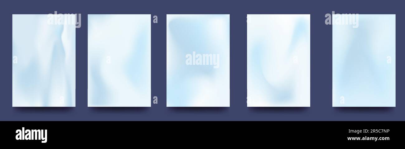 Set of vector gradients in light, cold colors. For covers, wallpapers ...