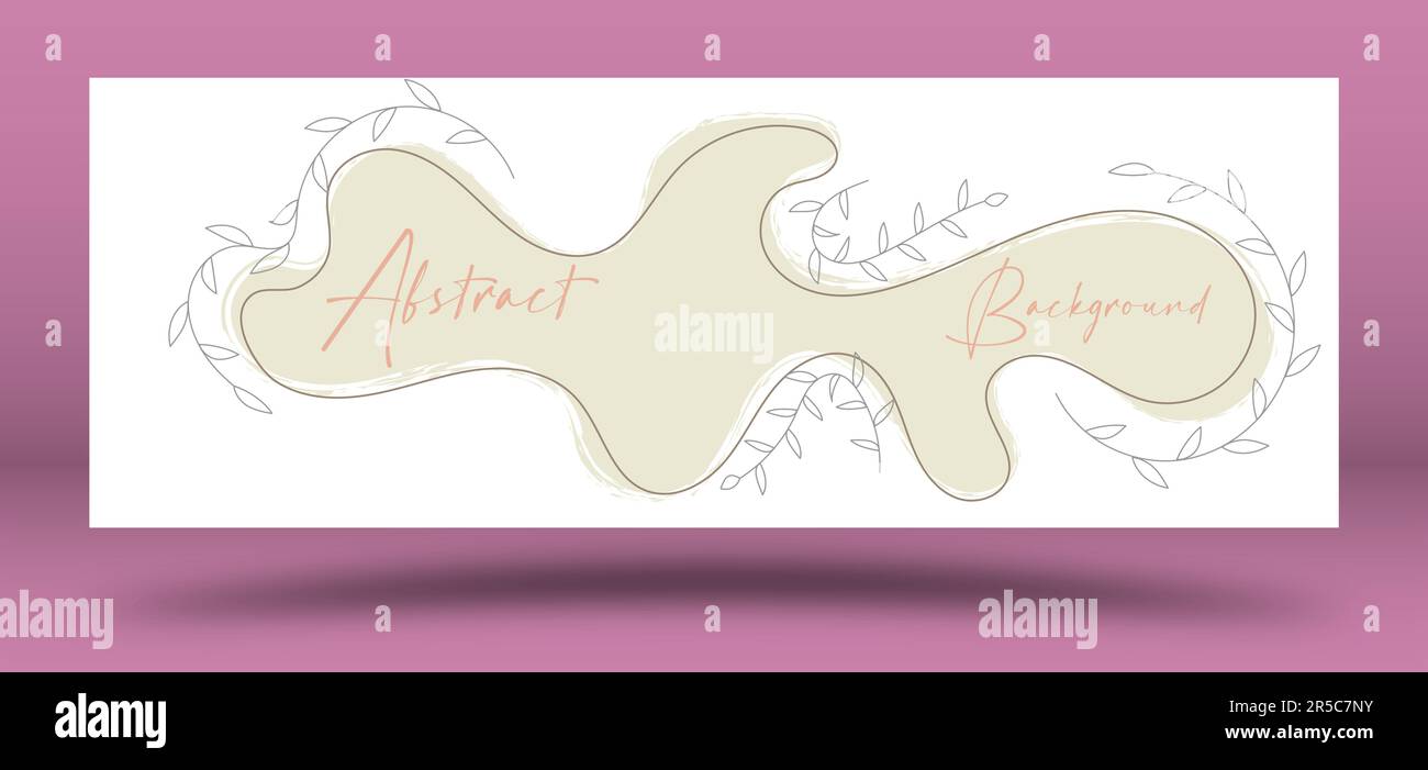 Handmade background layout with arbitrary shapes, plant elements and ...