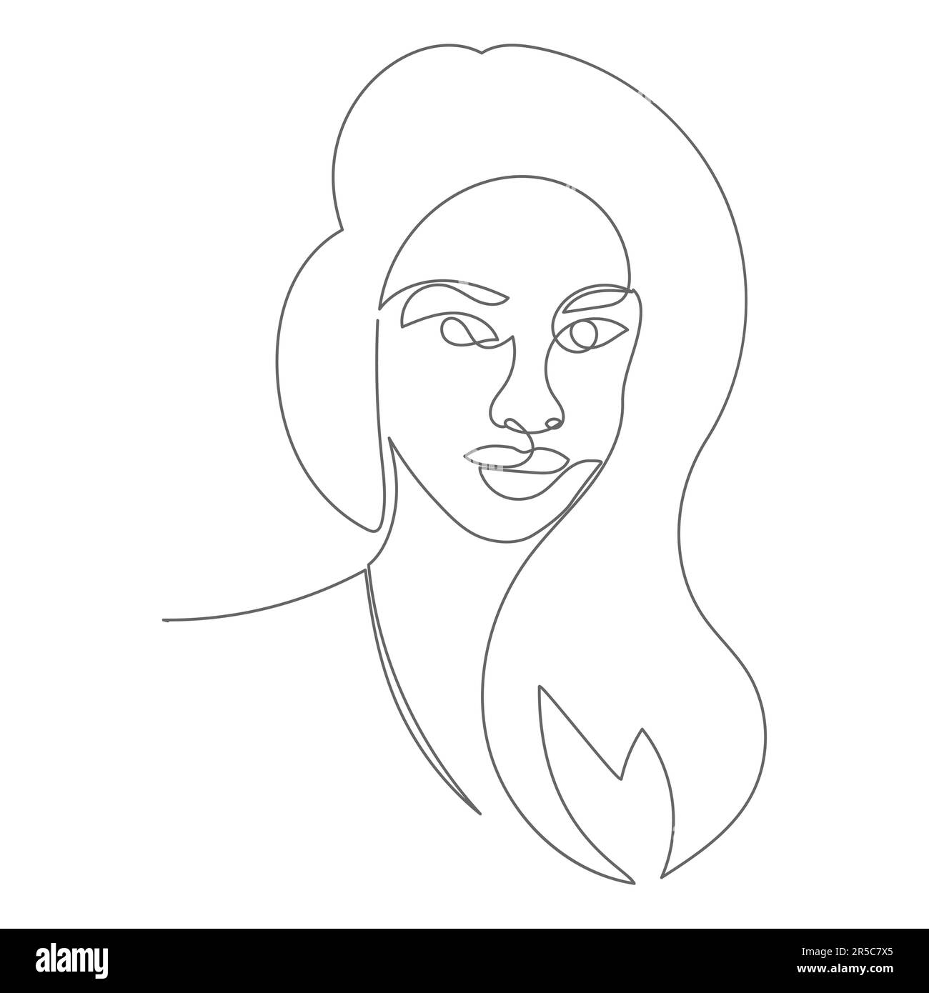Abstract portrait of a woman in continuous line style. Illustration for ...