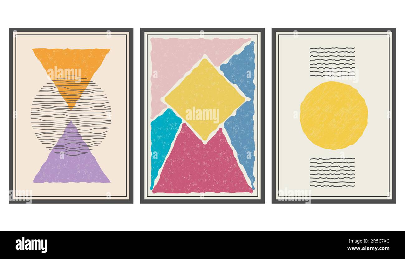 Set of backgrounds for interior design, poster and prints. Minimalistic ...