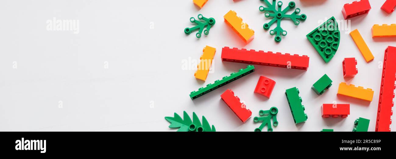 building sets colorful constructor set for children which lies on the ...