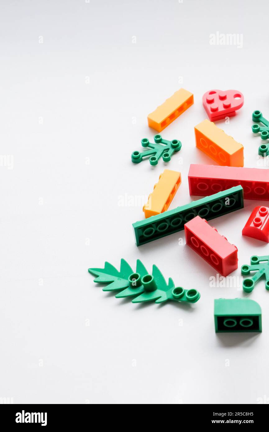 building sets colorful constructor set for children which lies on the ...