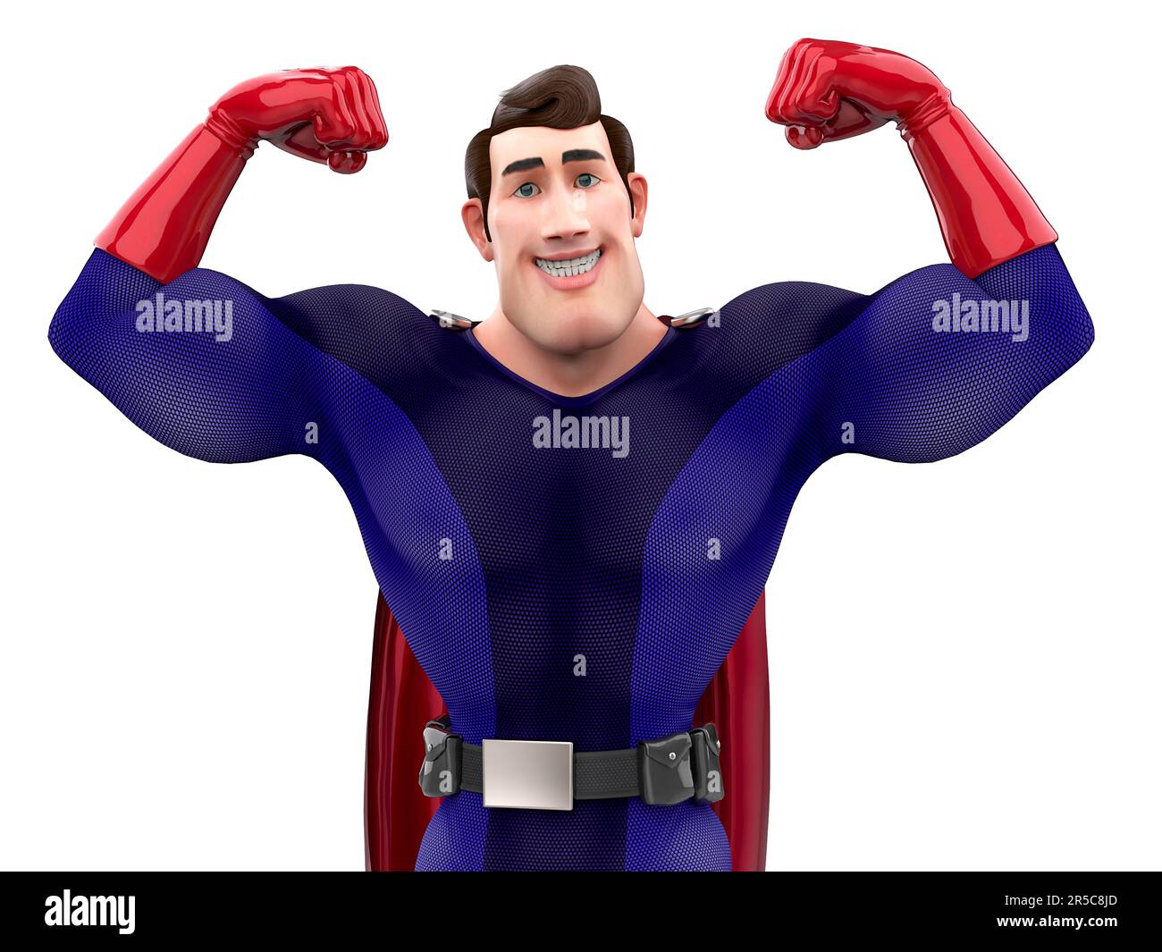 super cartoon got the power, 3d illustration Stock Photo - Alamy