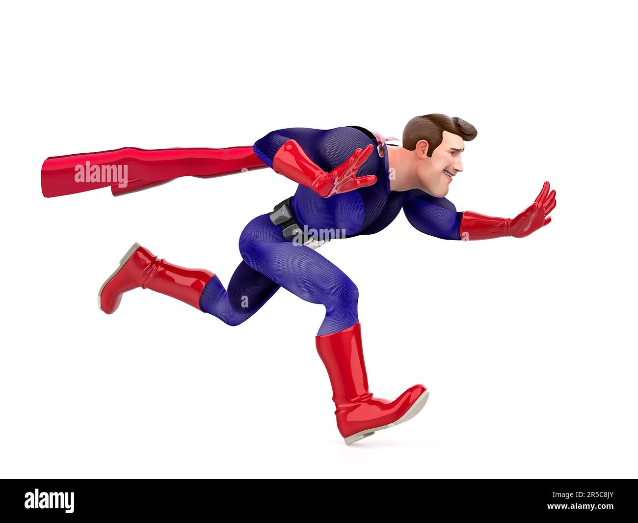 super cartoon is running, 3d illustration Stock Photo - Alamy