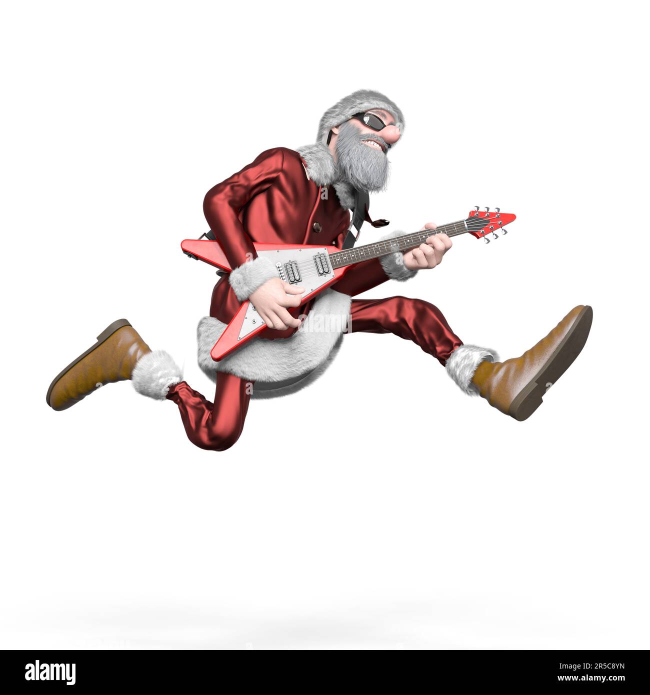 Cartoon illustration happy jumping santa hi-res stock photography and ...