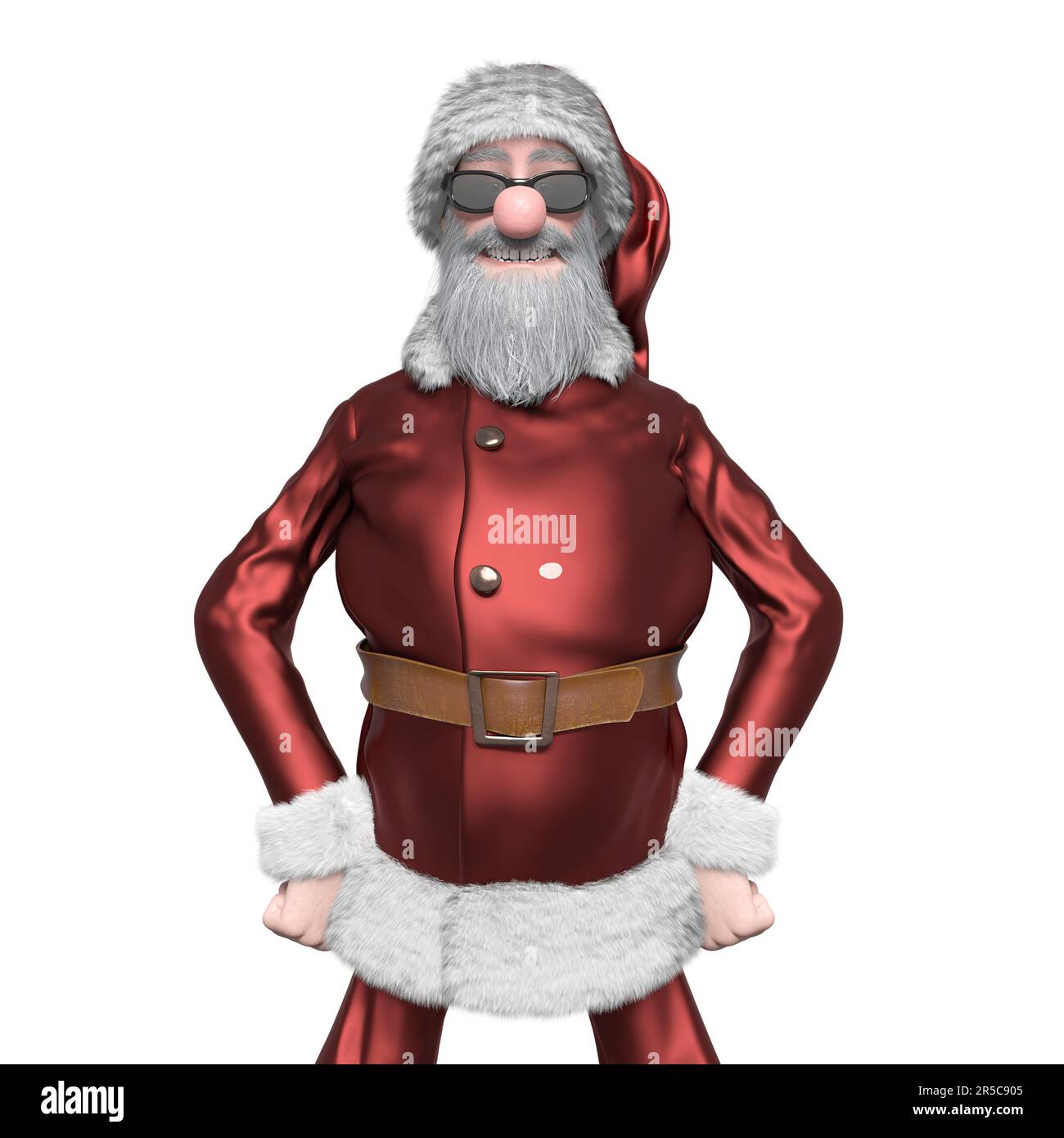 santa claus is ready for christmas and doing a power pose, 3d ...