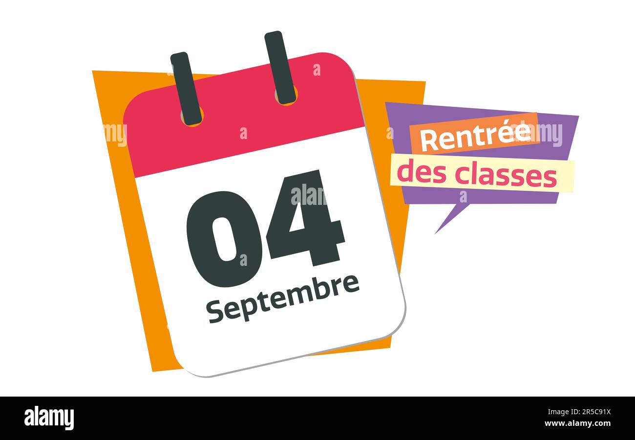 France back to school day - French calendar design element theme Stock ...
