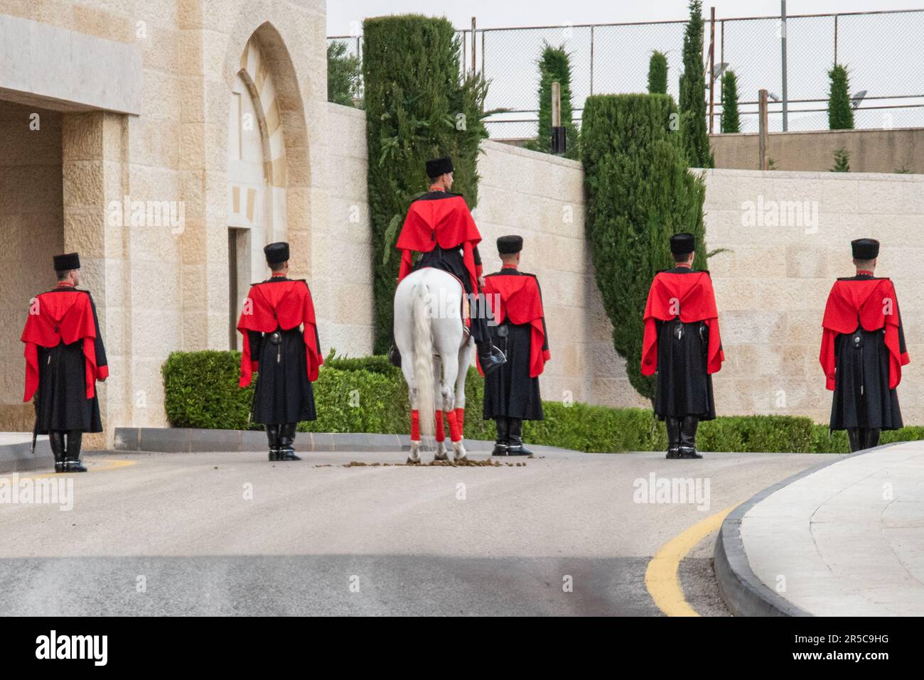 Amman, Jordan - 1 June 2023: Royal Wedding, Circassian guards at the ...