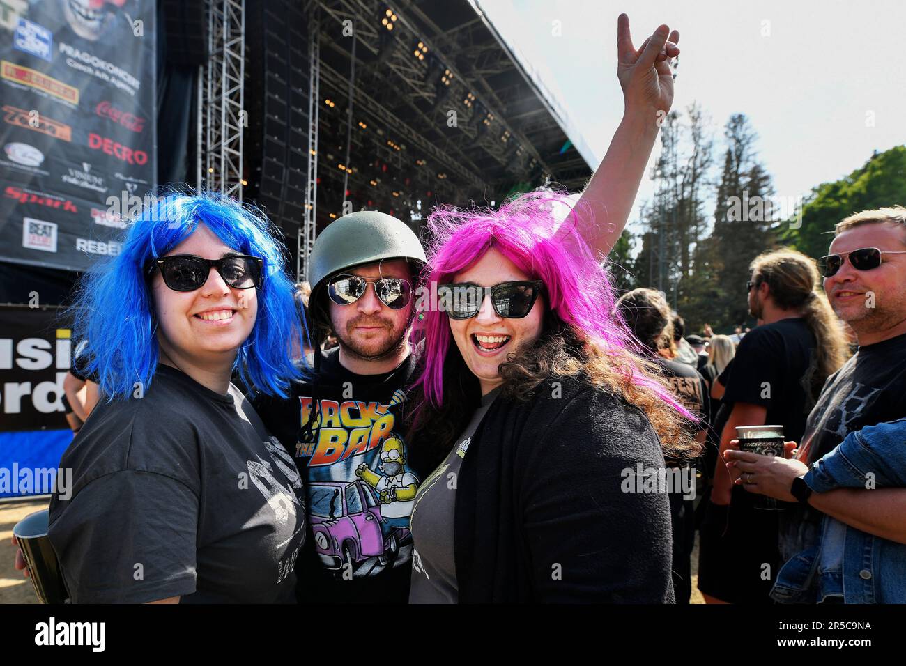 Pilsen, Czech Republic. 02nd June, 2023. Visitors enjoy the Metalfest ...