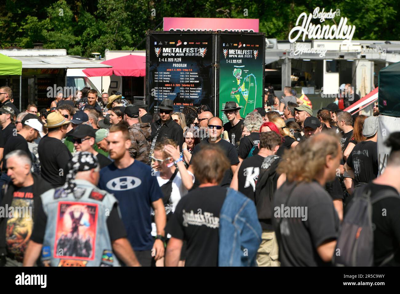 Pilsen, Czech Republic. 02nd June, 2023. Visitors enjoy the Metalfest Open Air festival in ...