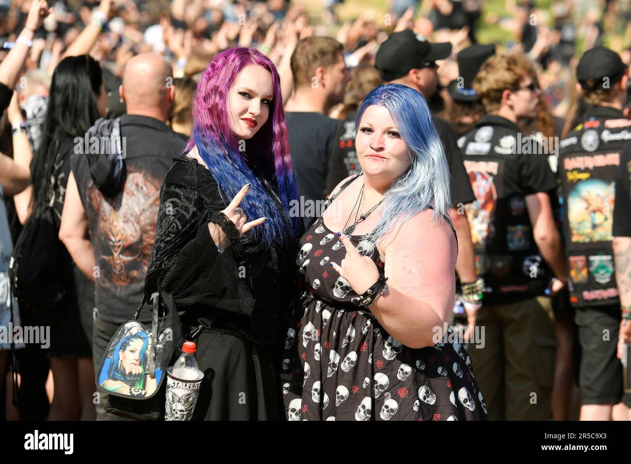 Pilsen, Czech Republic. 02nd June, 2023. Visitors enjoy the Metalfest Open Air festival in ...
