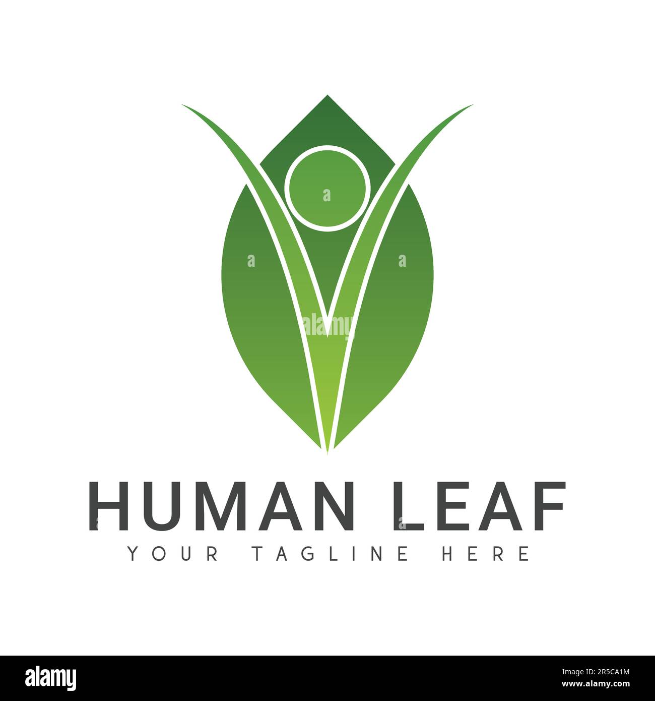 Human Leaf Logo Design Person Plant Logotype Stock Vector Image & Art - Alamy
