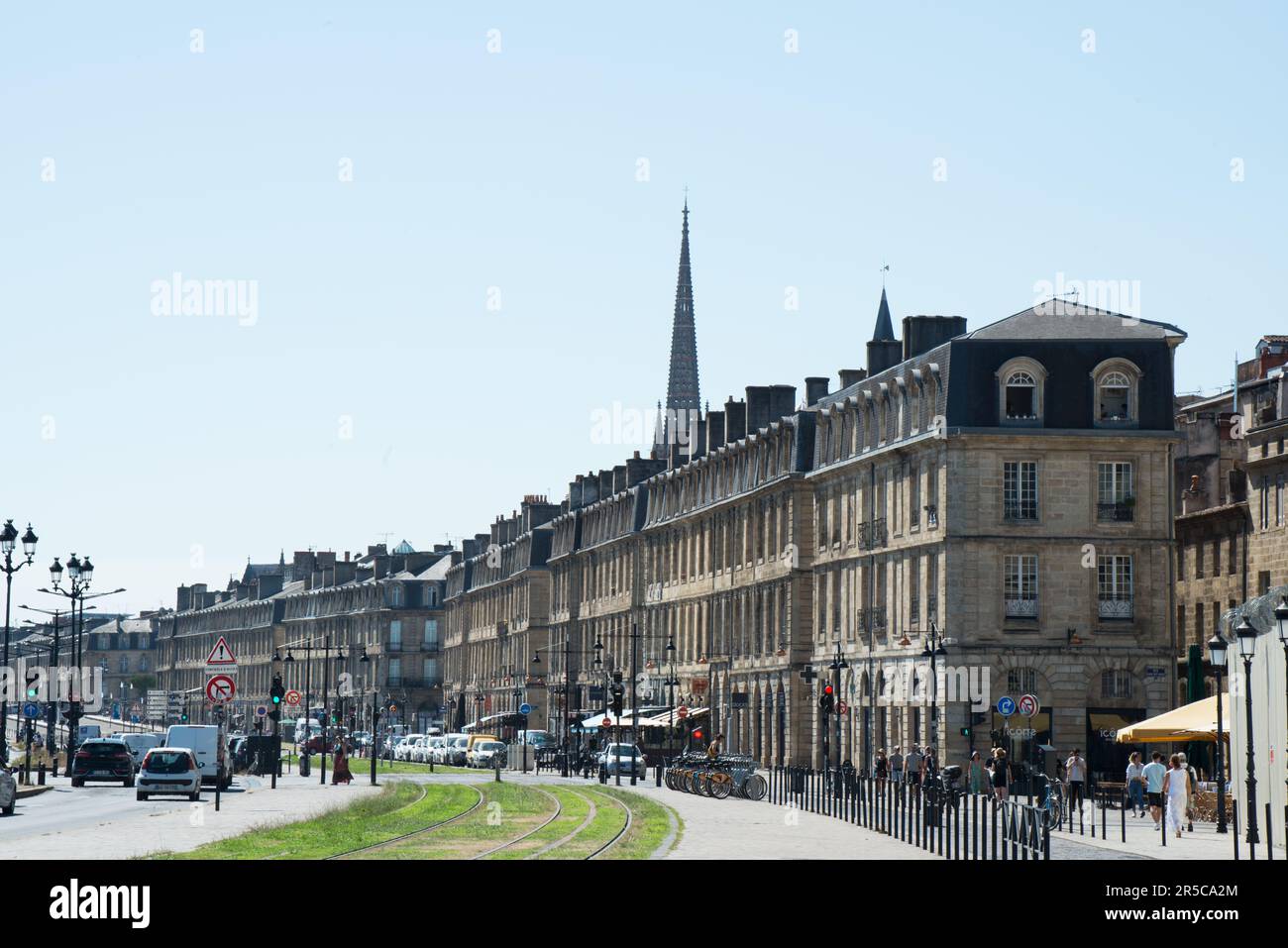 A beautiful plaza with historic buildings in Bordeaux, Spain Stock ...