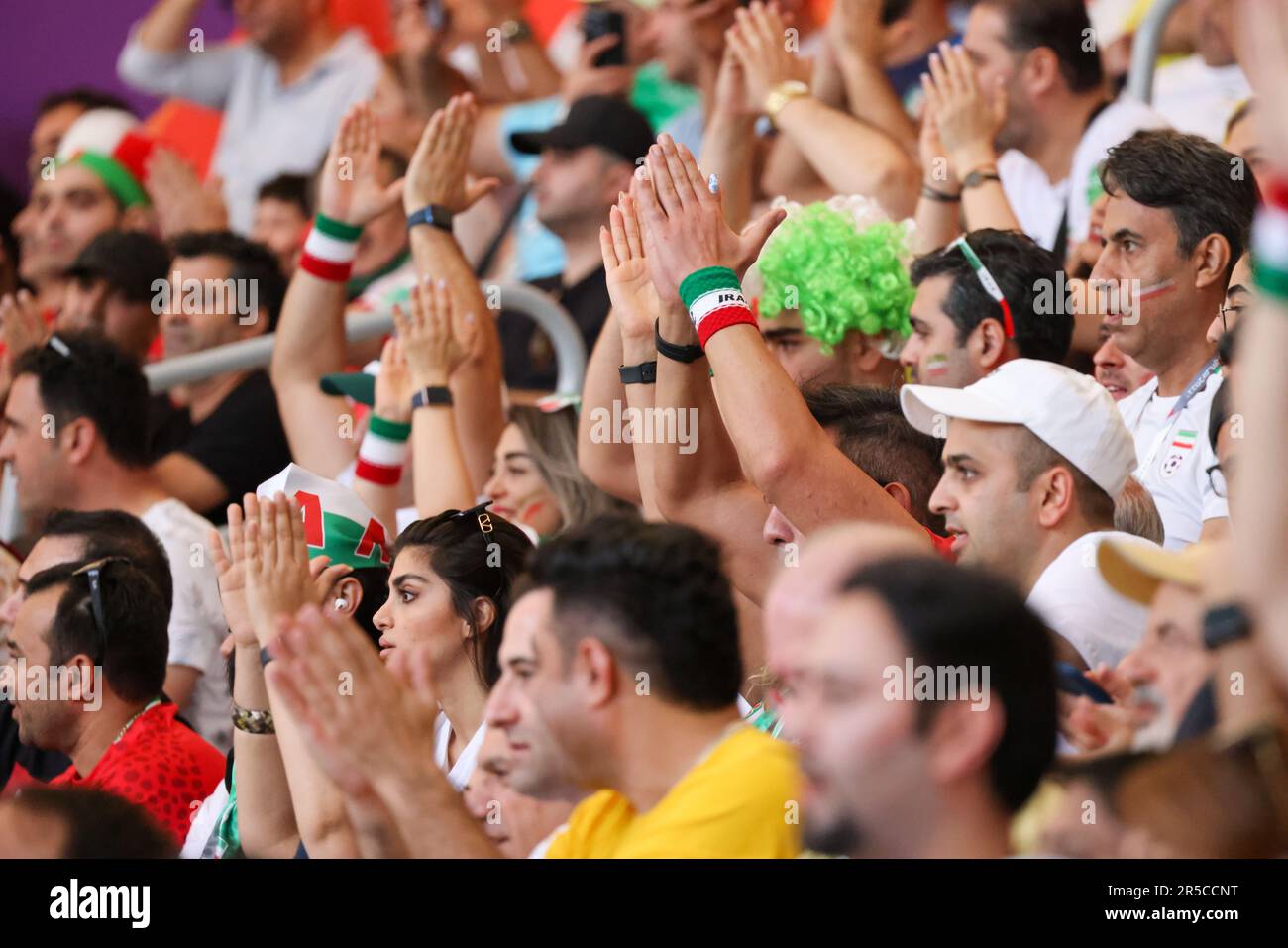 Doha, Qatar. 21th November 2022. Fans of Iran during the match between ...