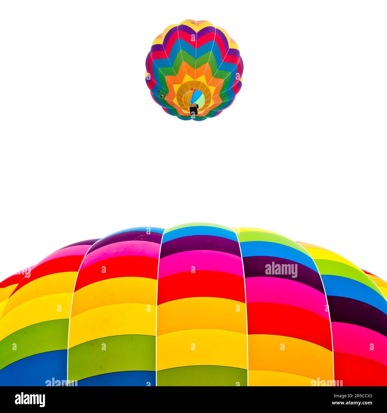 Fire balloon during a foggy day on white background Stock Photo - Alamy