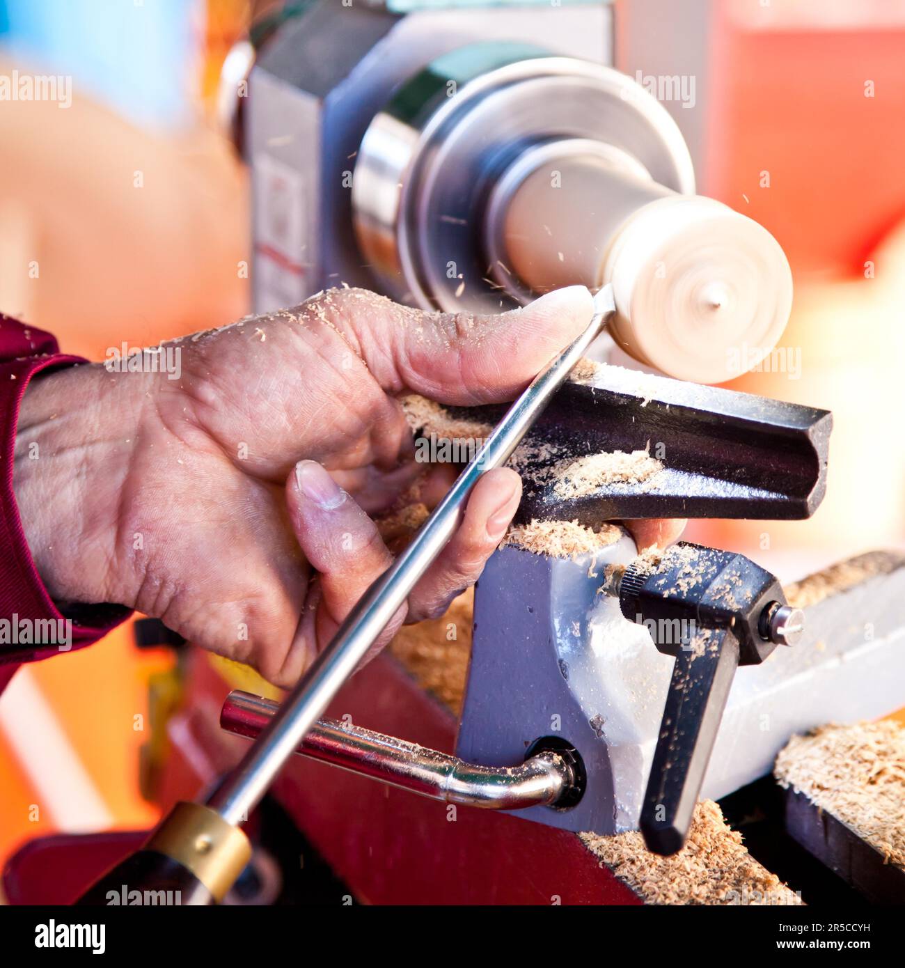 Old worker hands at lathe Stock Photo - Alamy
