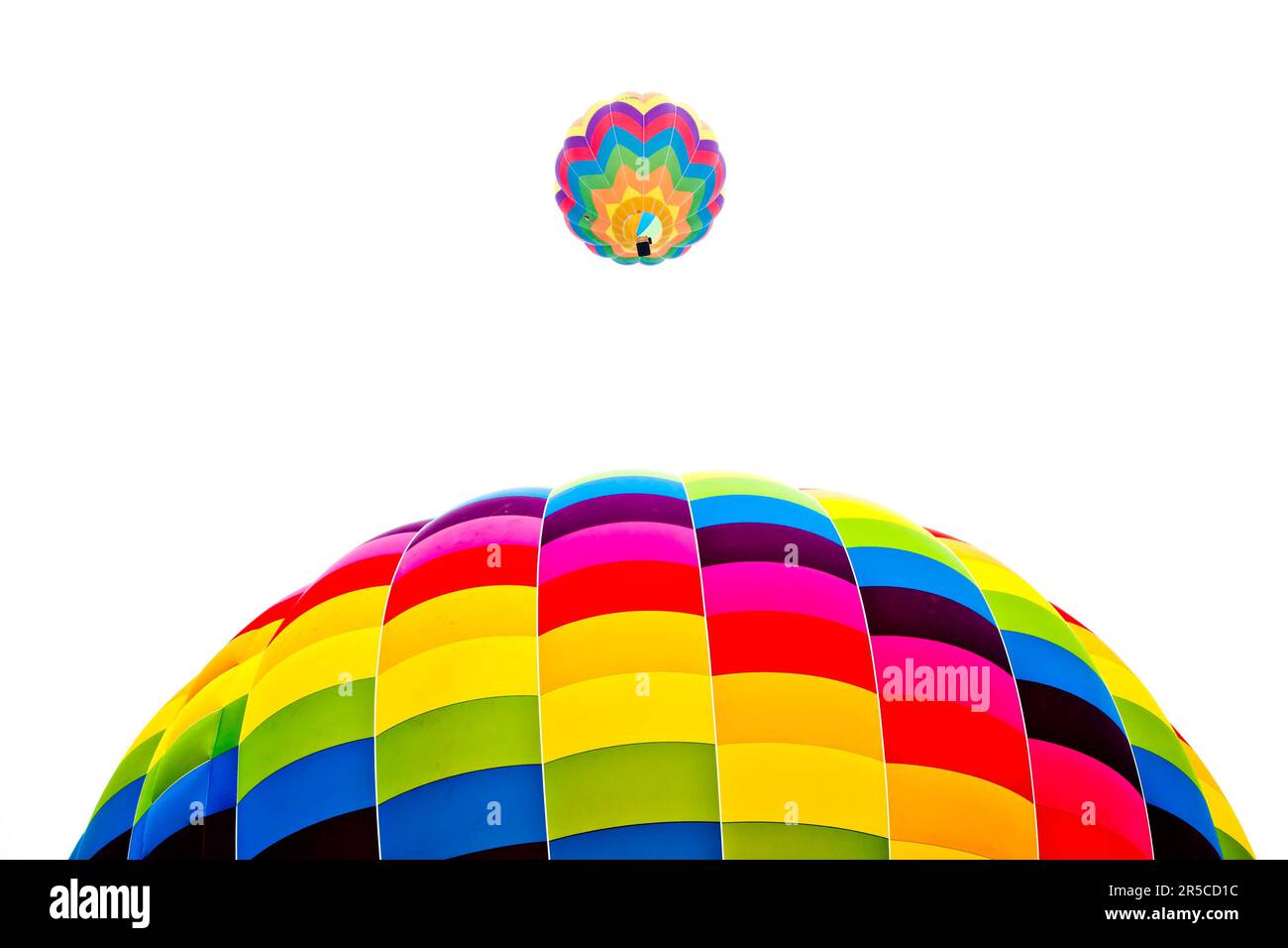 Fire balloon during a foggy day on white background Stock Photo - Alamy