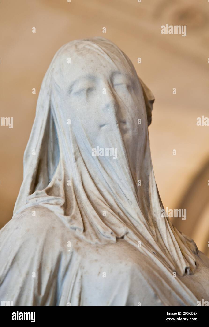 Lady with a veil: classical example of funeral art Stock Photo - Alamy