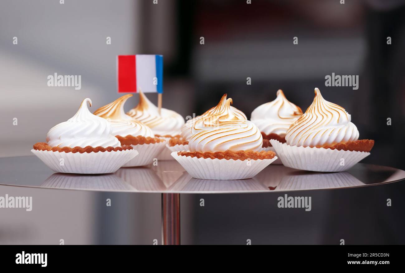 Sale of desserts and sweets at the French wine and food festival in ...