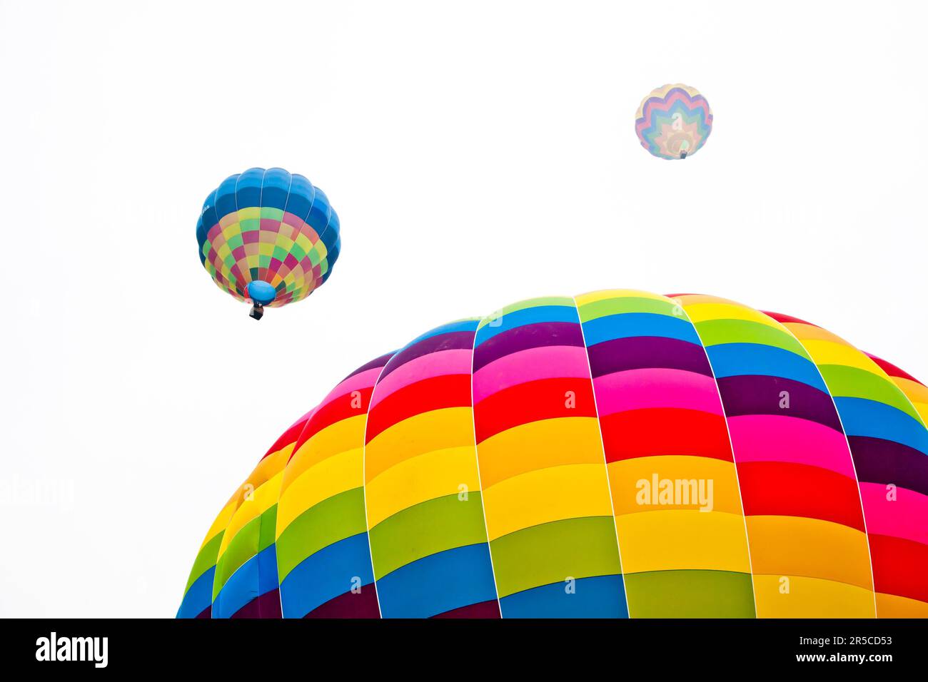 Fire balloon during a foggy day on white background Stock Photo - Alamy