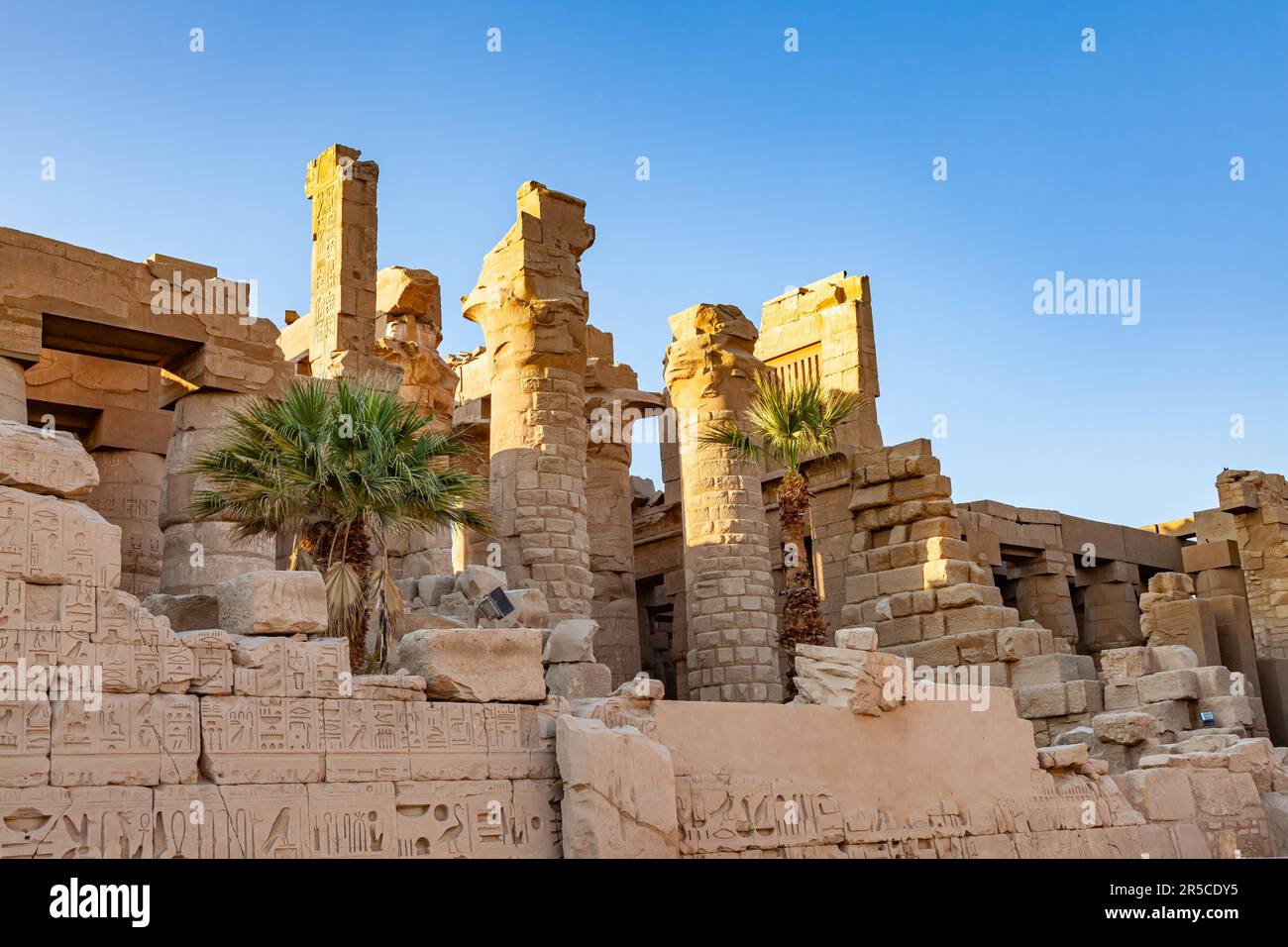 View of the ruins great Hypostyle Hall of Karnak Temple Complex in ...