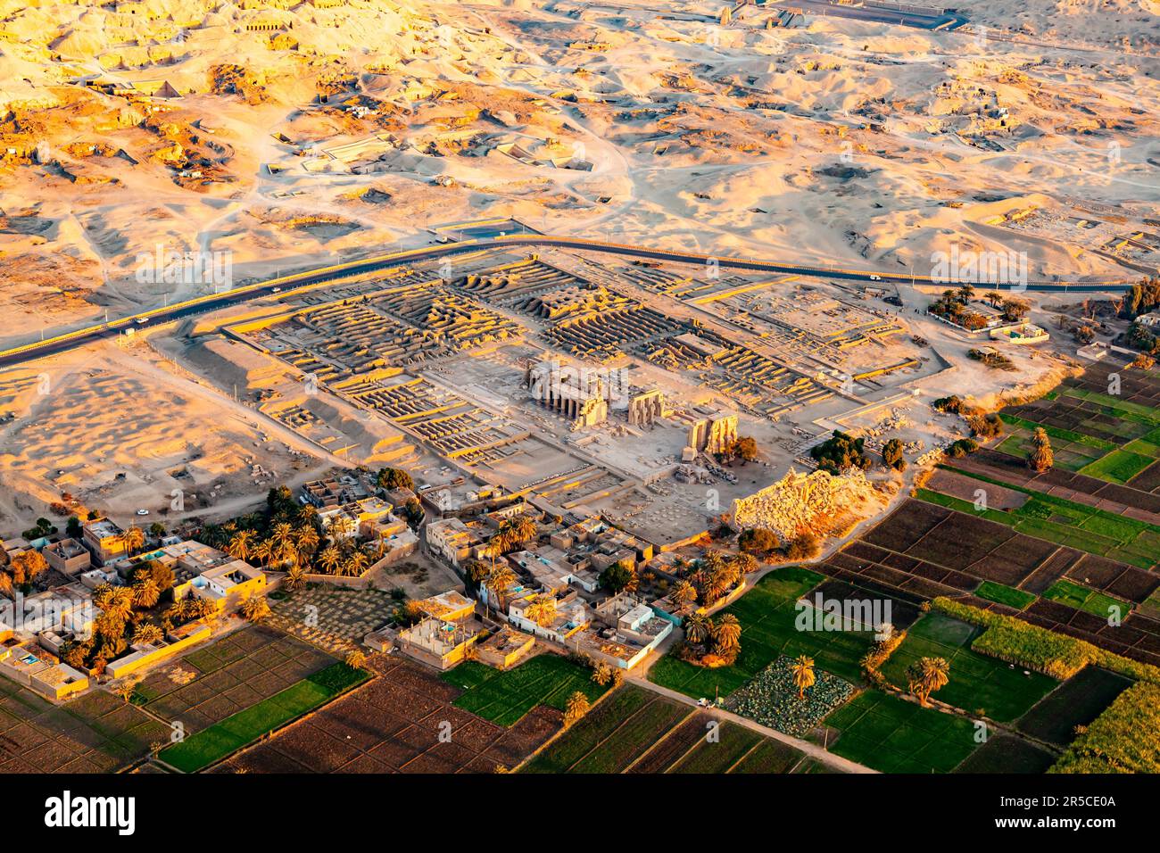 Aerial view The Temple of Ramesseum for Ramses II in Theban Necropolis ...