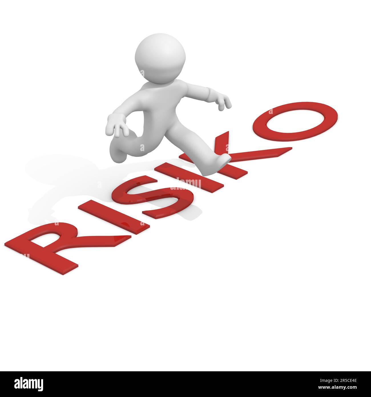 3d man jumping over risk Stock Photo - Alamy