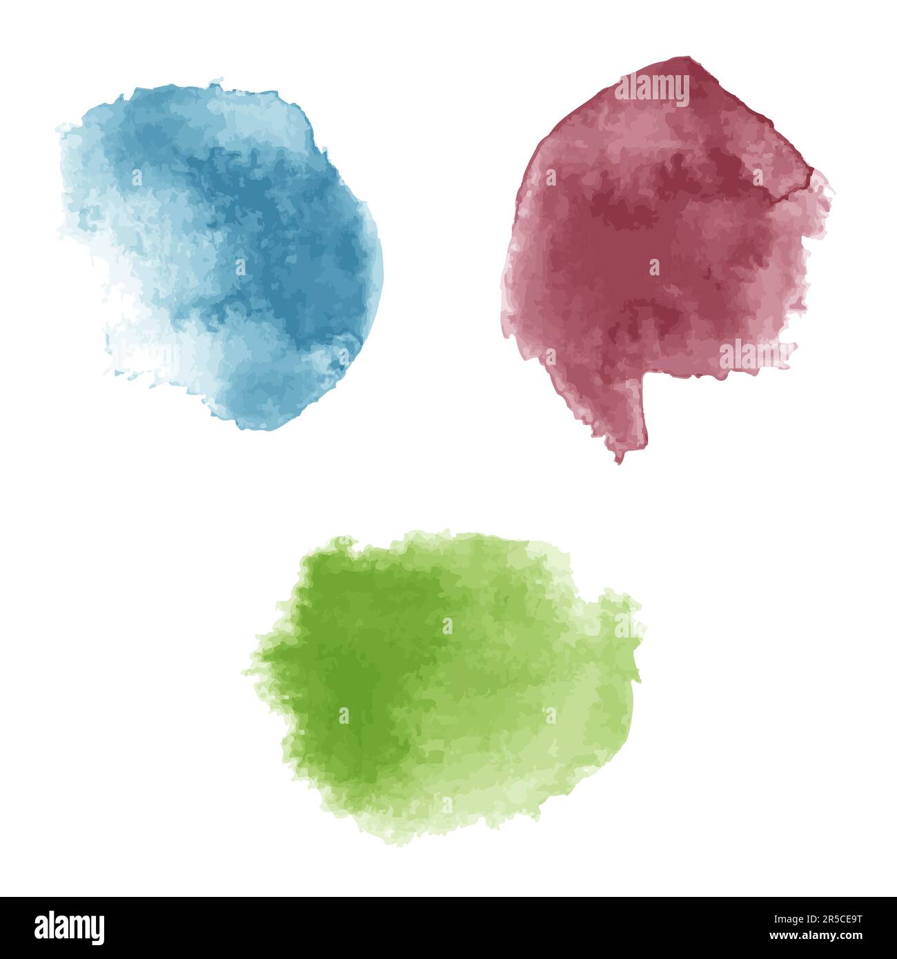 Three watercolor blobs on a white background, vector illustration Stock ...